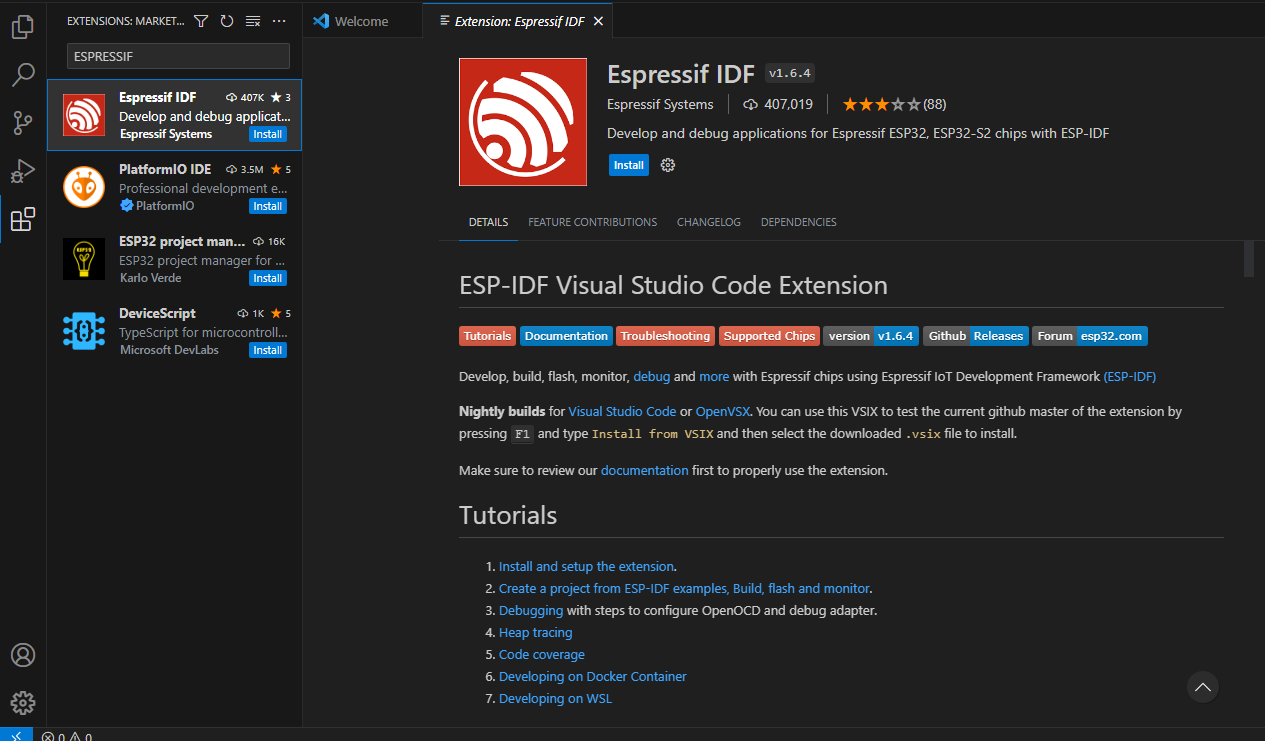 开发环境搭建-ESP32-vscode | 化学自动化